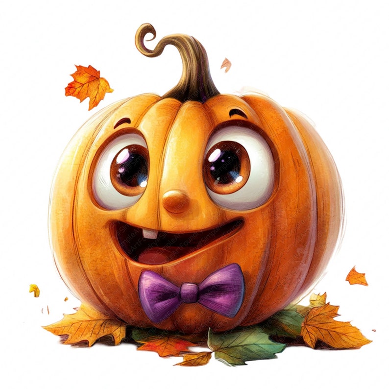 Whimsical Halloween Pumpkin Clipart Set, 24 Pngs, Jack-o’-lantern Faces ...