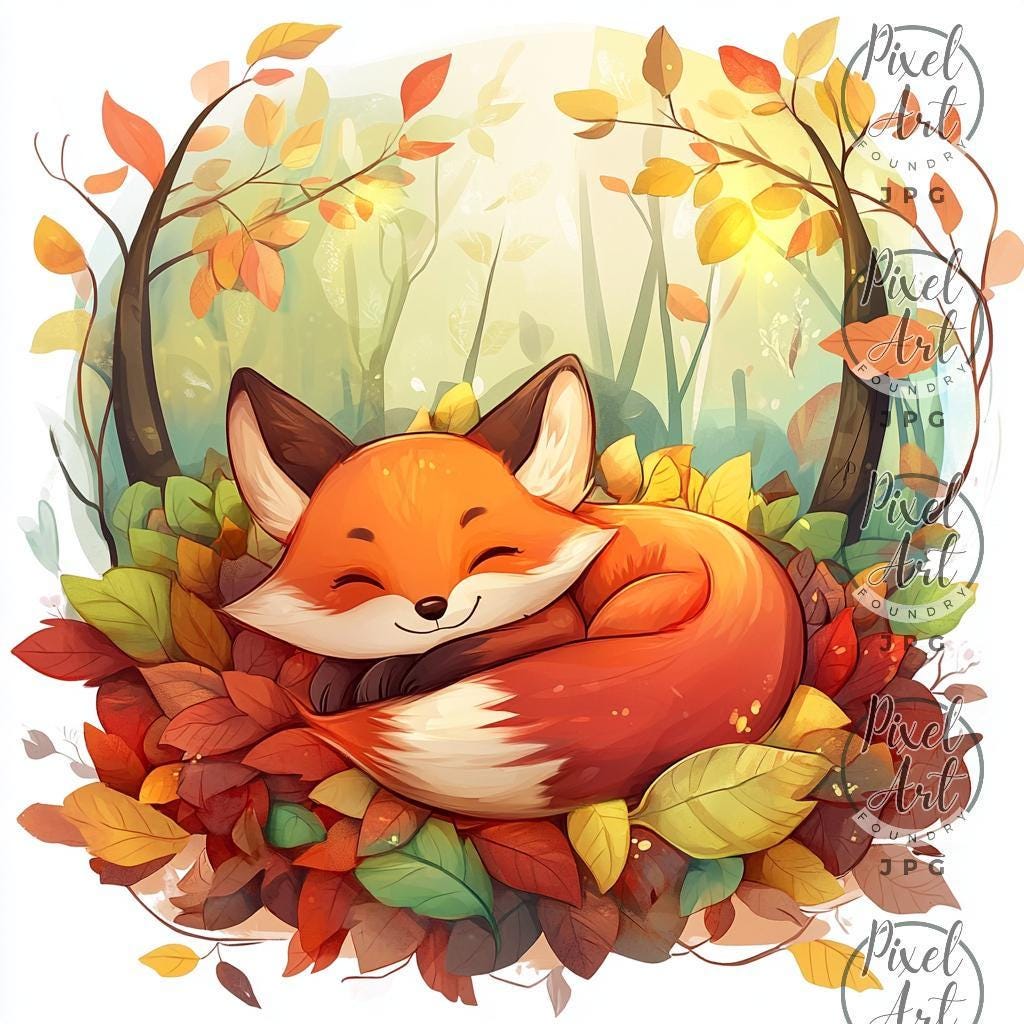 Autumn Woodland Animals Clipart Fox Squirrel Raccoon Rabbit Owl ...