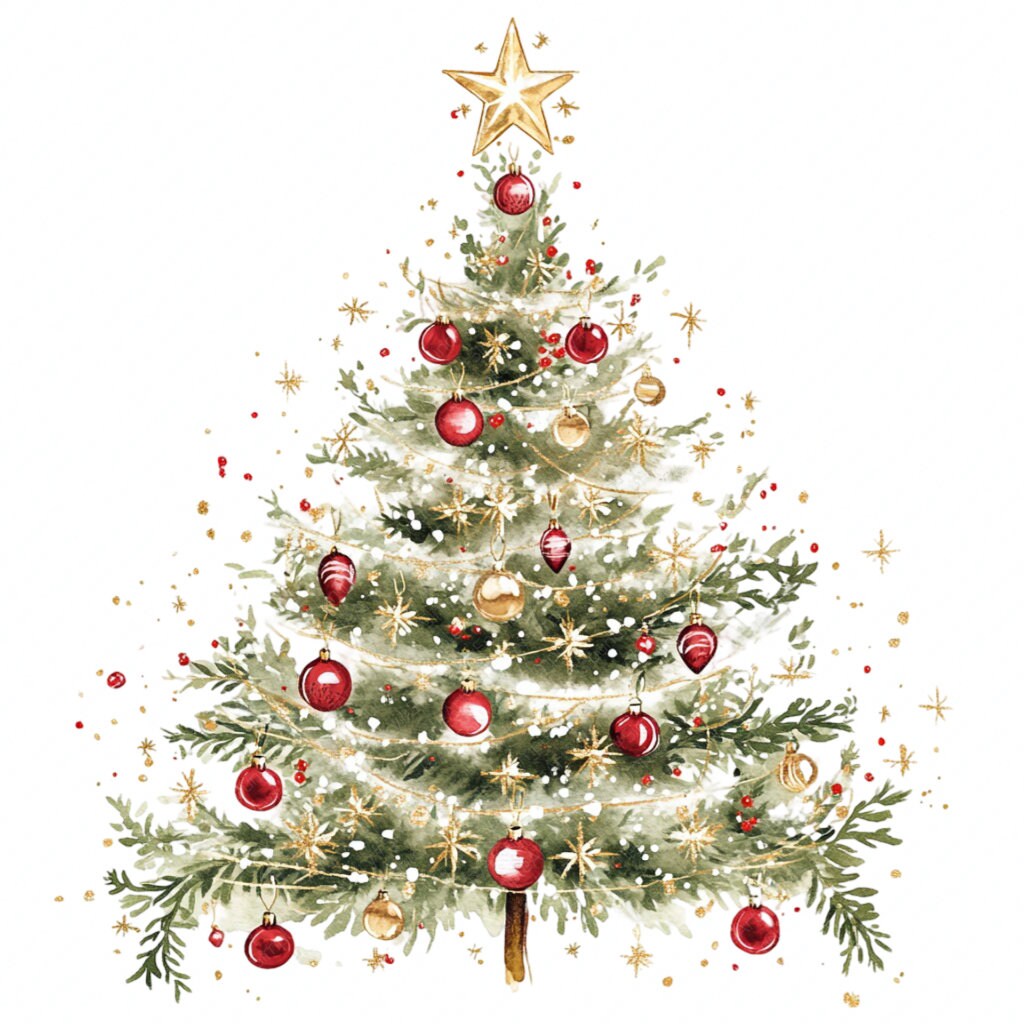 Classic Christmas Tree Clipart Set 24 Festive Tree Designs With ...