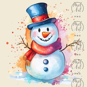 Whimsical Holiday Clipart Santa Reindeer Snowmen Penguins Christmas ...
