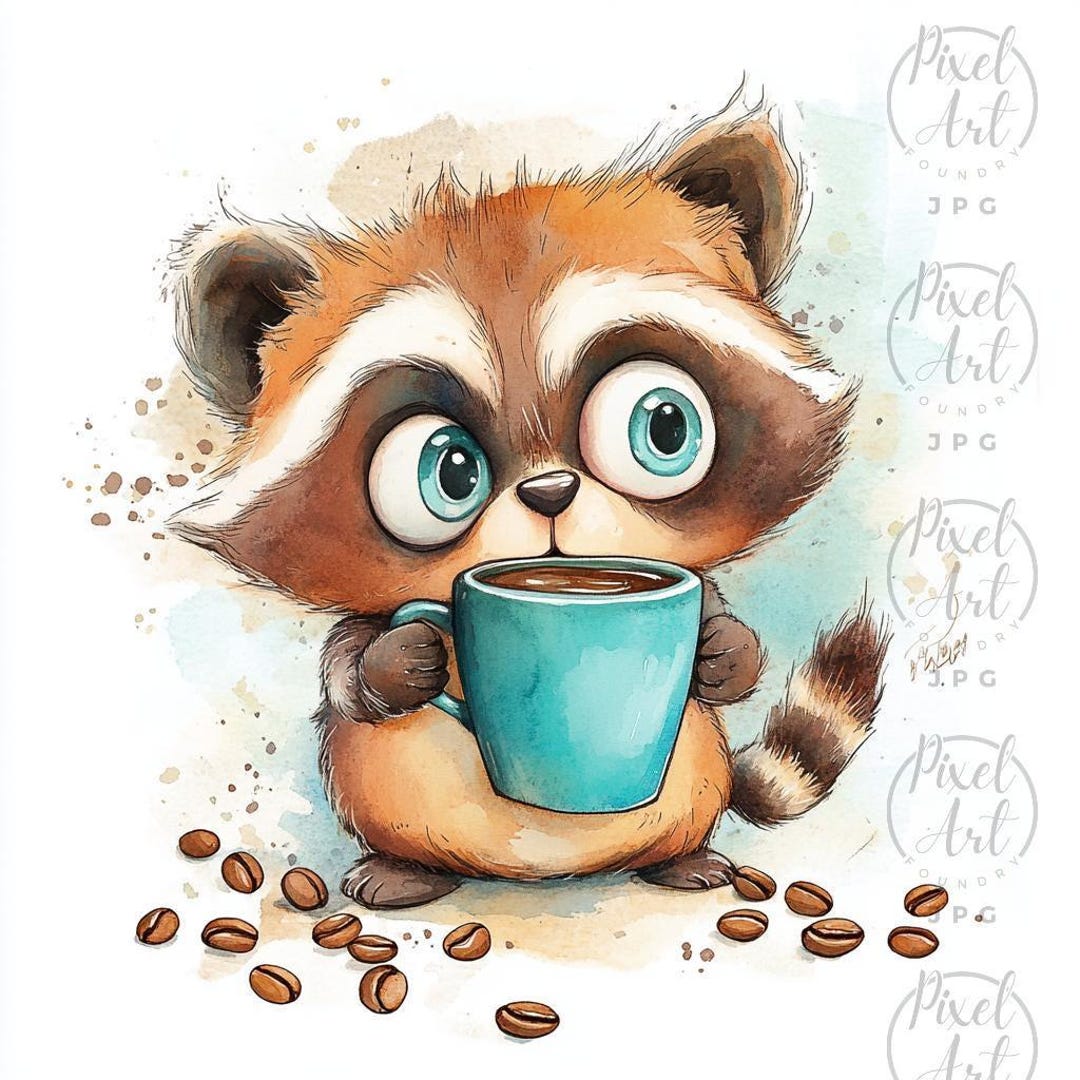 Whimsical Coffee Animal Clipart Collection Cute Critters 21 Jpgs Kooky ...