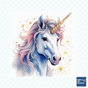 16 Magical Unicorn Clipart | Watercolor JPG | Whimsical Art for ...