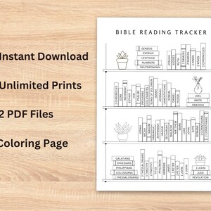 Bible Bookshelf Reading Tracker Printable | Coloring Page (PDF) - Etsy