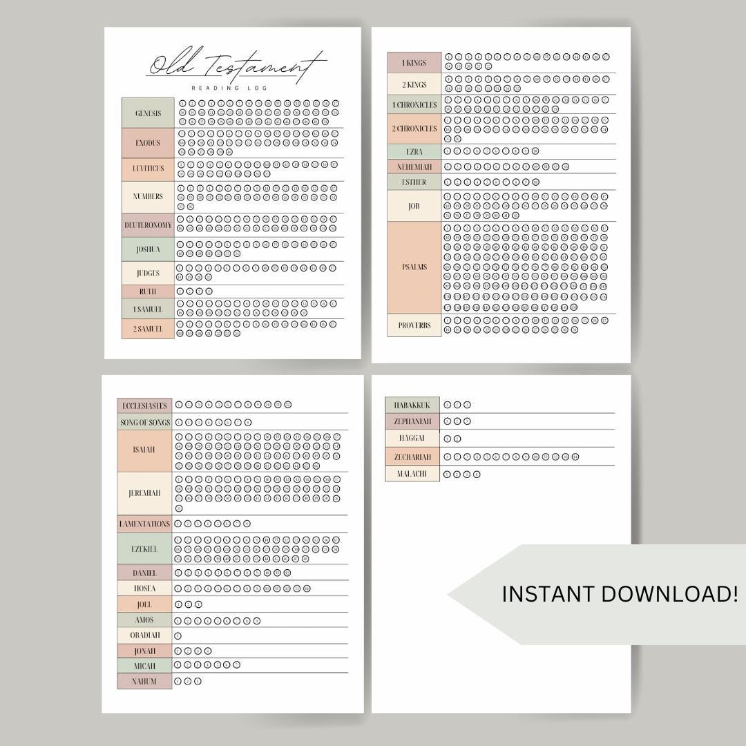 Bible Study Reading Tracker | Printable Reading Tracker | Old Testament ...