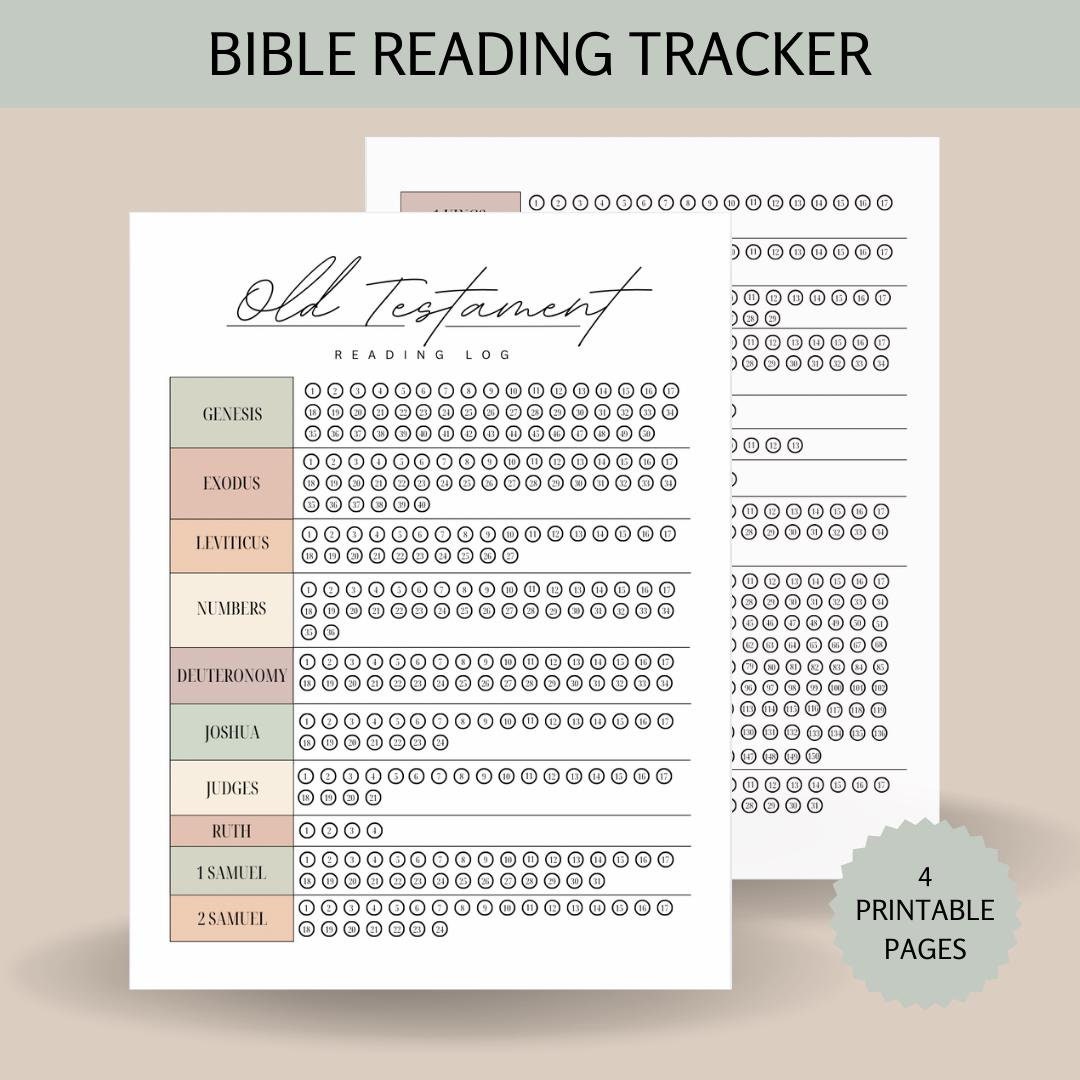 Old Testament Reading Tracker | Bible Study Checklist (digital Download ...