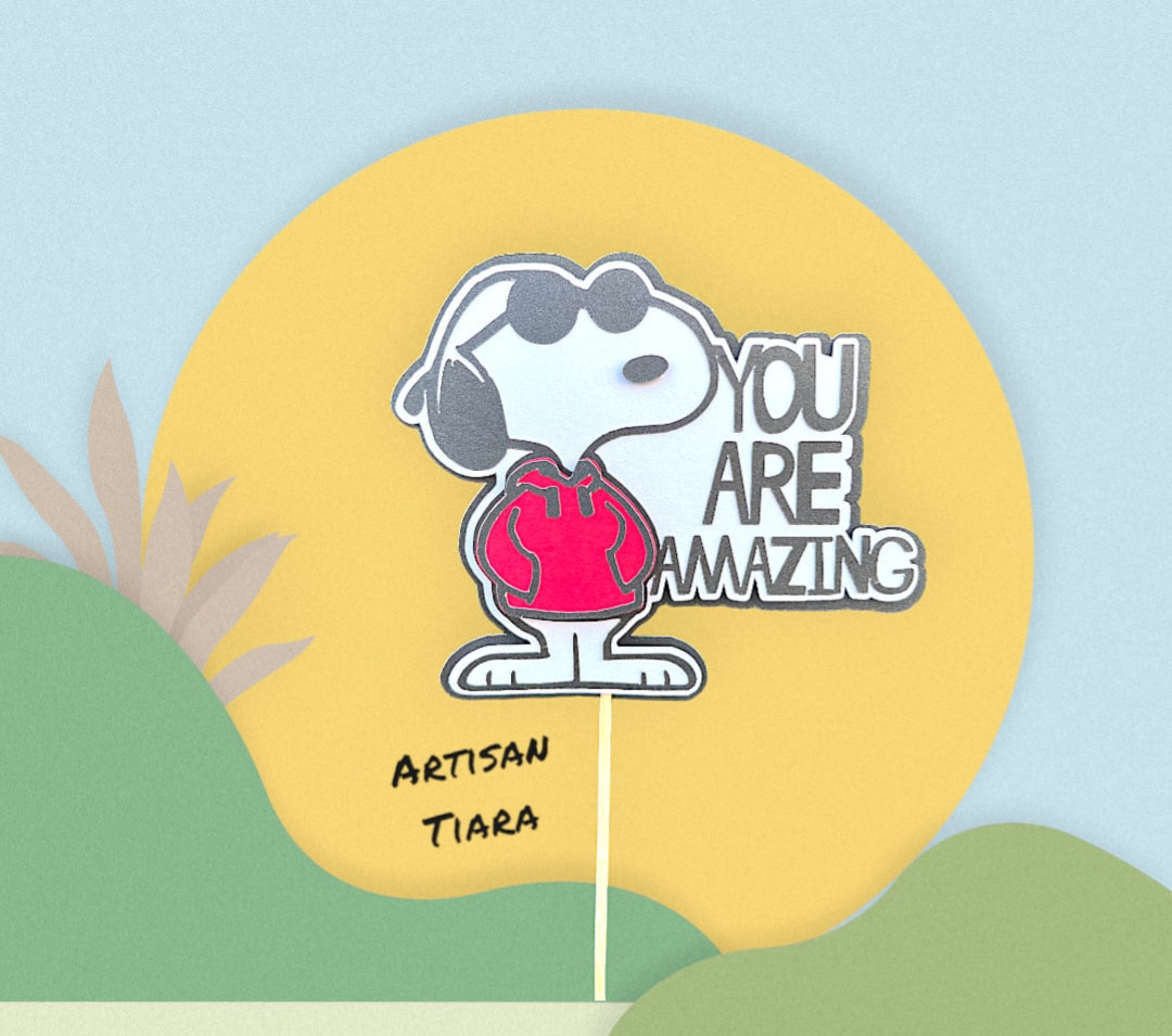 YOU ARE AMAZING: Snoopy Cake Topper, Cake Sign, Special Day Topper ...