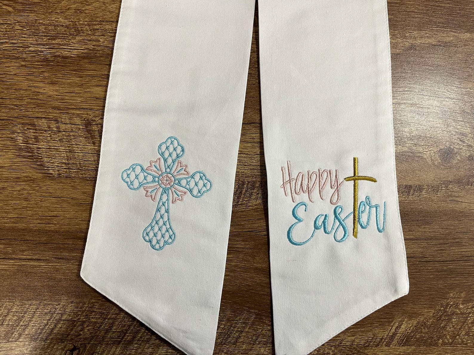 Easter Wreath Sash With Cross | Religious Front Door Decor | Happy ...