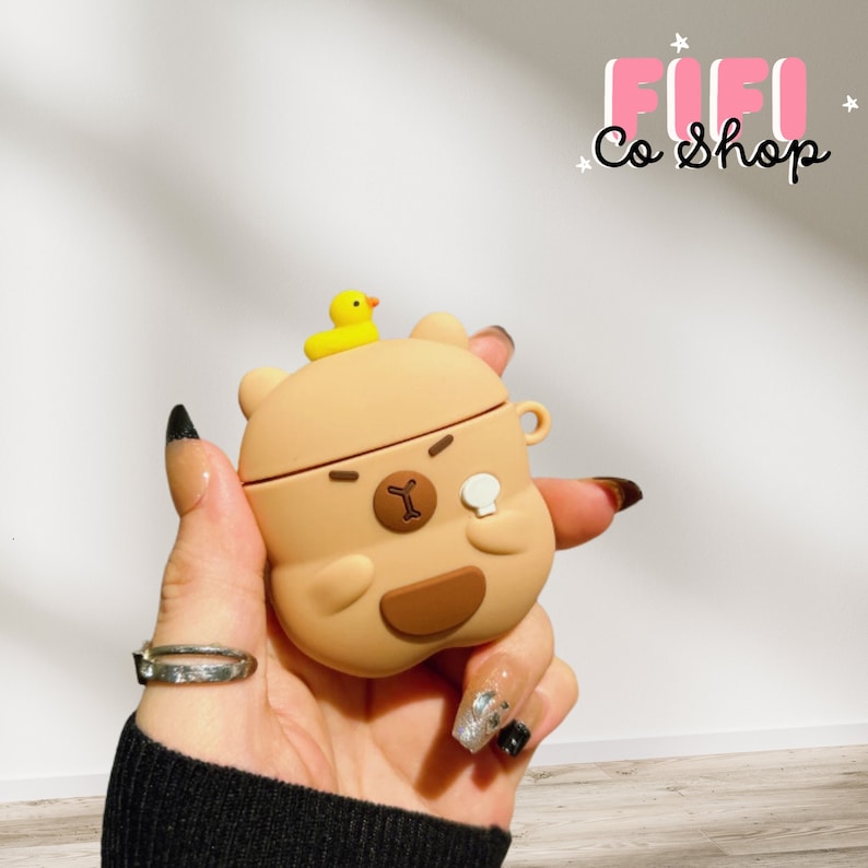 Cute Capybara Duck AirPod Case Kawaii Cartoon Animal Case for Airpods 2 ...