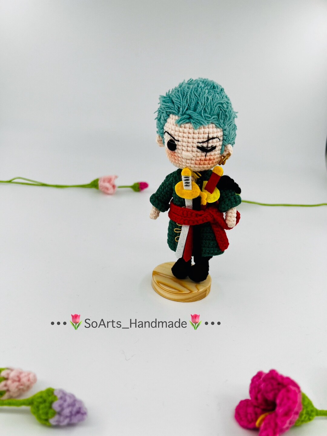Crochet Pirate Doll/swordman Pirate Doll/green Hair Pirate/anime ...