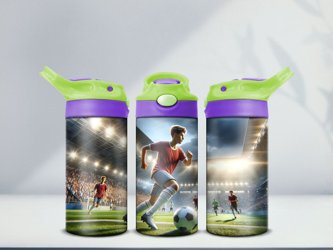 Soccer 12oz Kids Flip Top Sippy Cup Tumbler Wrap, 12oz Straight Tumbler ...