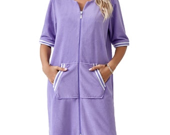 Super Plush Front Zipper Soft Robe Zipper Bathrobe Dressing Gown - Etsy