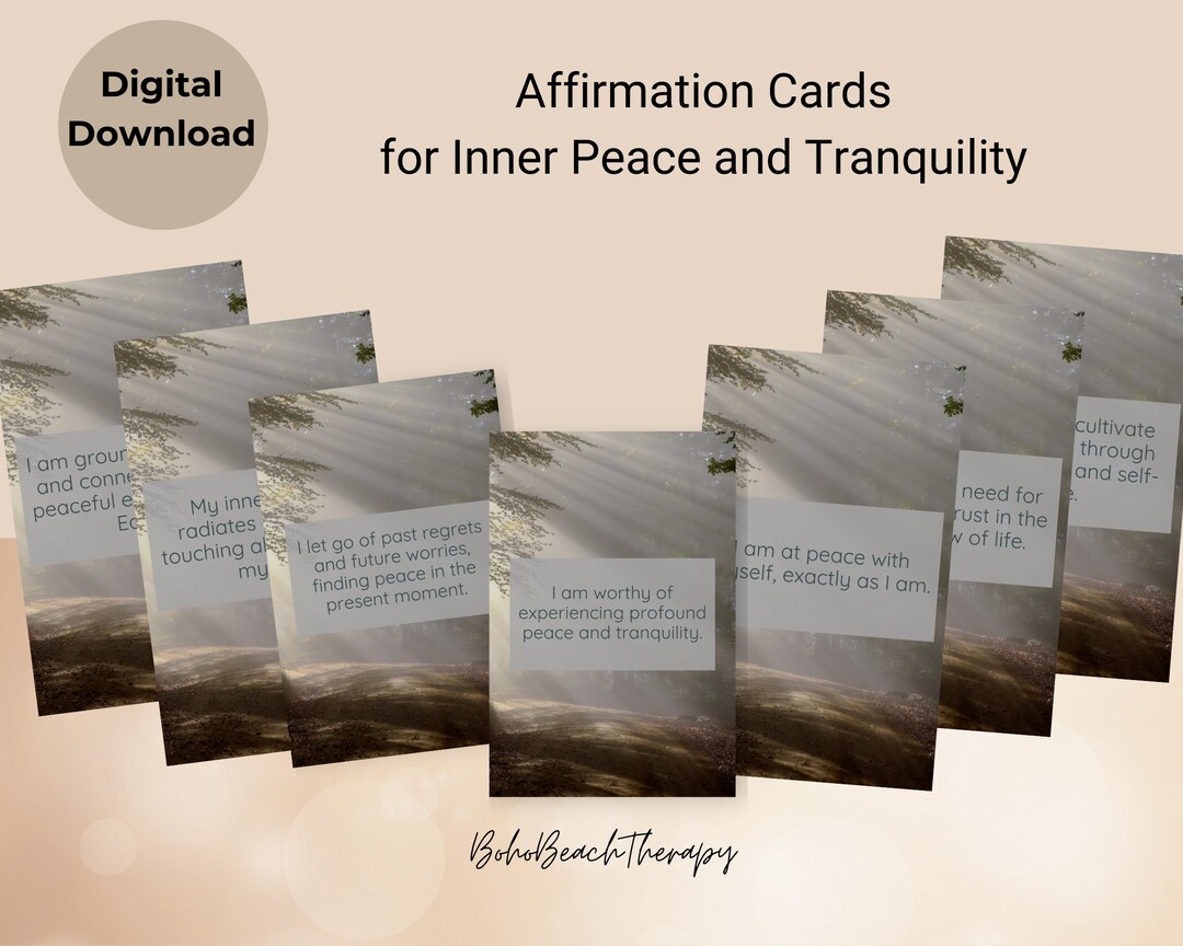 Printable Affirmations for Inner Peace and Tranquility, Daily Positive ...