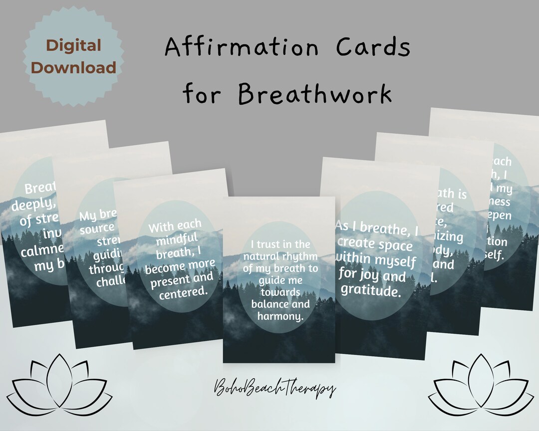 Printable Affirmations for Breathwork, Grounding Affirmations ...