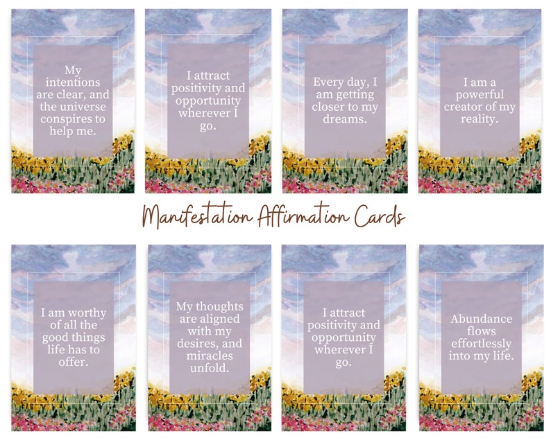 Positive Affirmation Cards for Manifestation, Affirmation Flash Cards ...