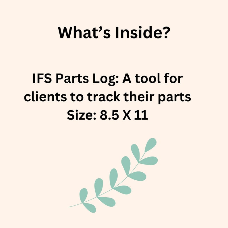 Internal Family Systems (IFS) Parts Log, Parts Work, Tracking Parts ...
