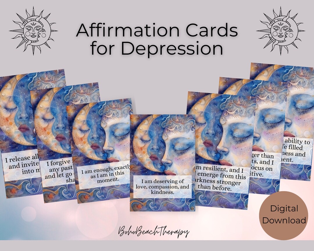 Printable Positive Affirmations for Depression, Digital Affirmation ...