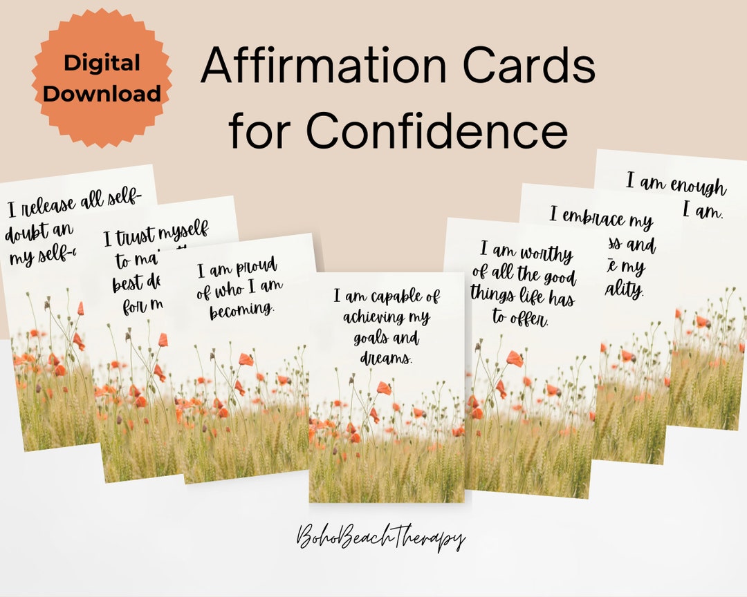 Printable Positive Affirmations for Confidence, Digital Affirmation ...