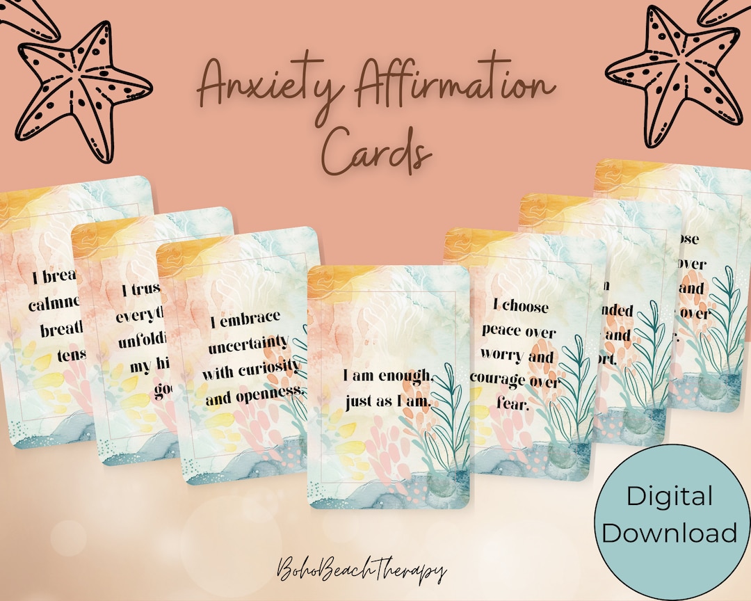 Printable Positive Affirmations for Anxiety Relief, Daily Positive ...