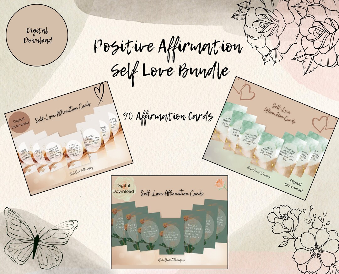 Daily Self-love Positive Affirmations, Affirmation Bundle, Daily ...
