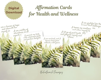 Printable Affirmation Cards for Health and Wellness - Etsy