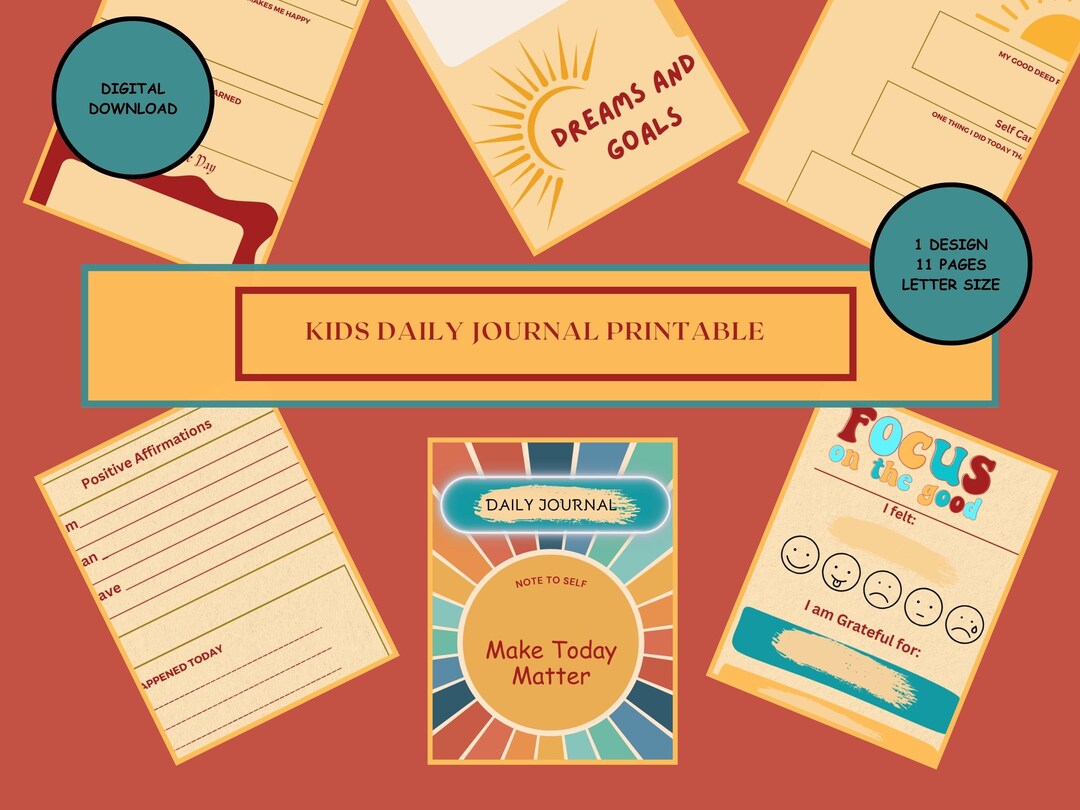 Kids Daily Printable Journal, Daily Emotional Regulation, Awareness ...