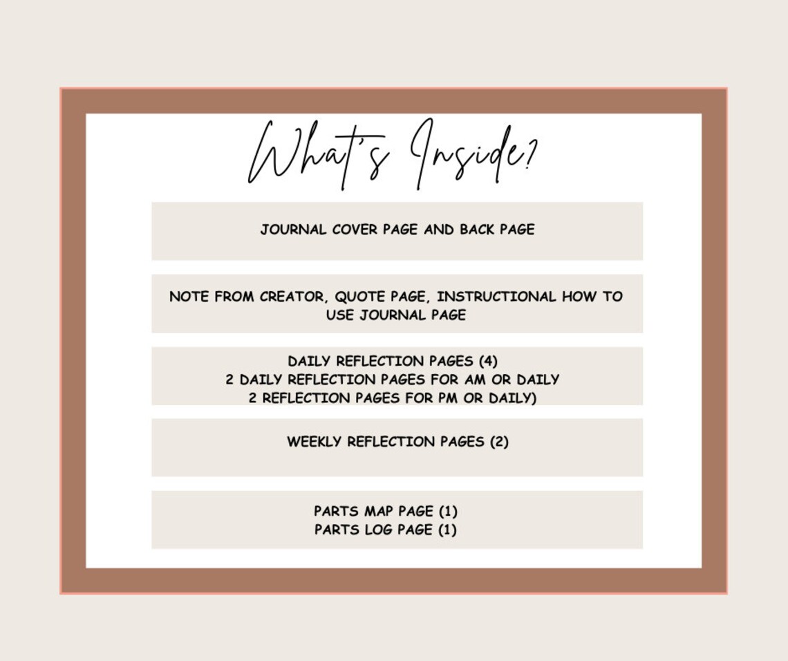 Internal Family Systems Parts Journal, Daily Parts Work & Mapping ...