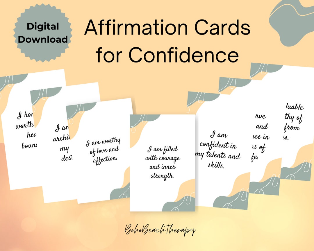 Printable Daily Positive Affirmations for Building Confidence, Self ...