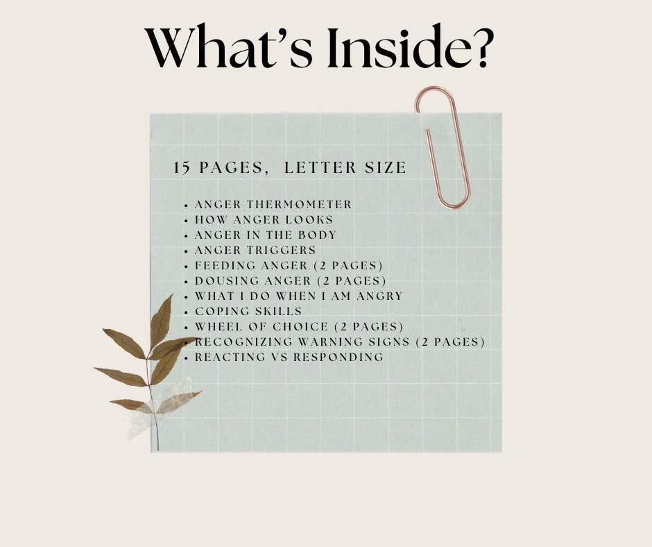 Emotional Regulation Tools for Kids: Anger Management Bundle ...