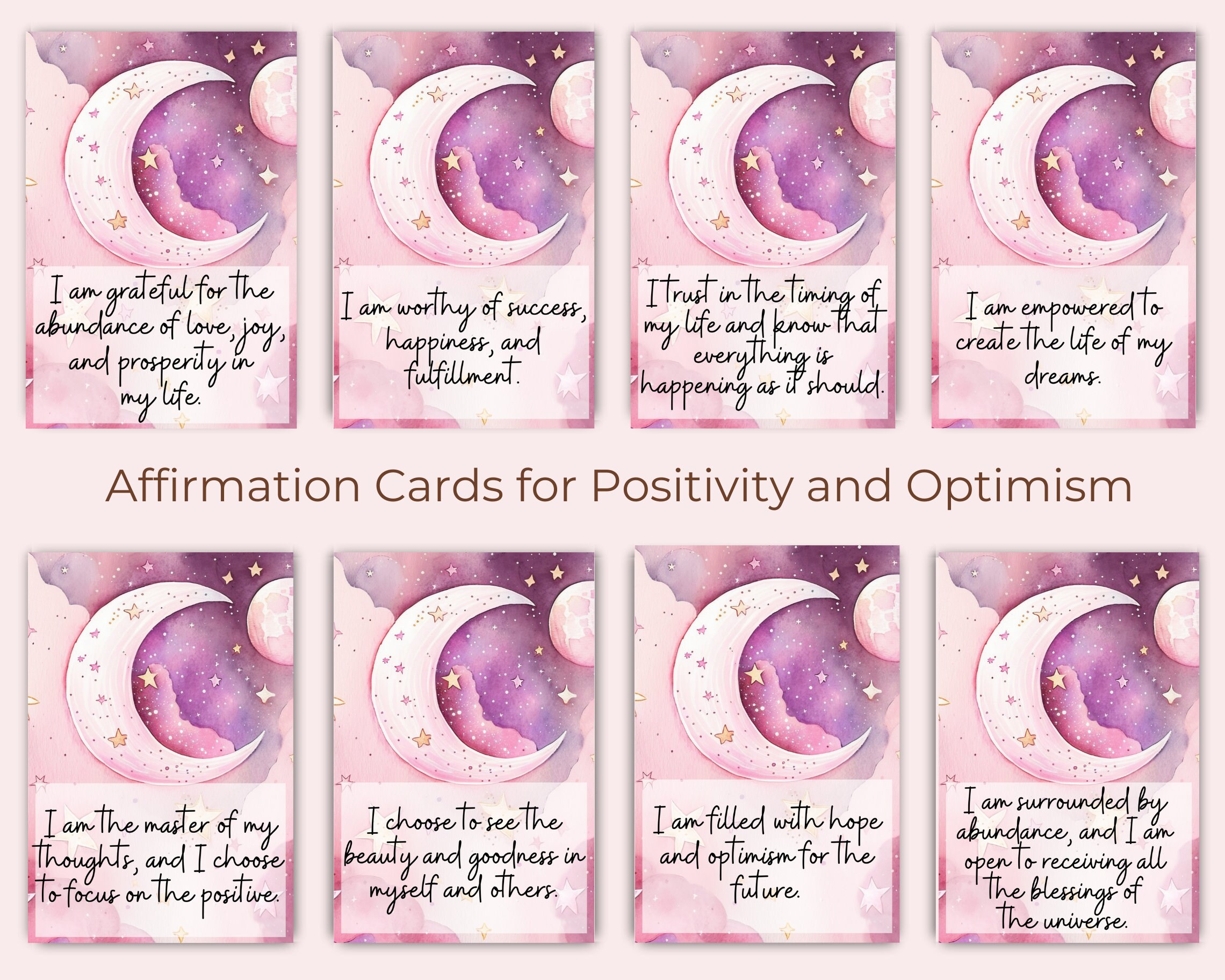 Printable Gratitude Affirmation Cards, Positive Affirmations, Digital ...