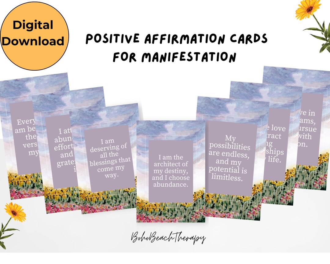 Positive Affirmation Cards for Manifestation, Affirmation Flash Cards ...