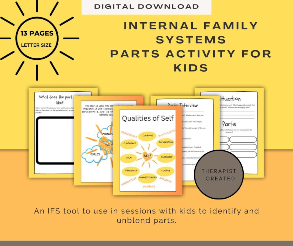 Internal Family Systems Parts Activity for Kids, Activities & Resources ...