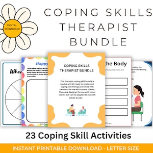 Therapist Bundle: Coping Skills, Therapy Activities, Grounding ...