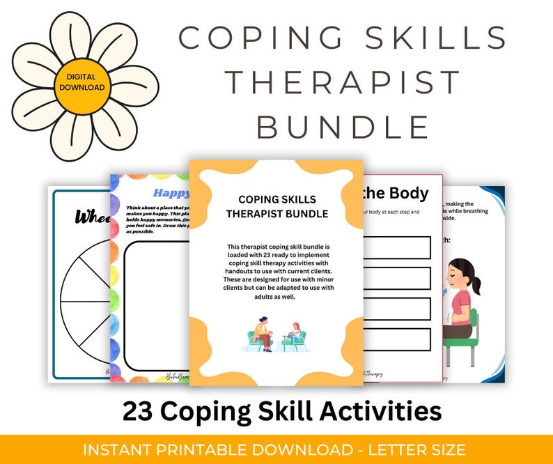 Therapist Bundle: Coping Skills, Therapy Activities, Grounding ...