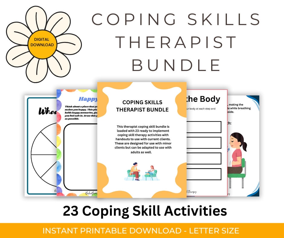 Therapist Bundle: Coping Skills, Therapy Activities, Grounding ...