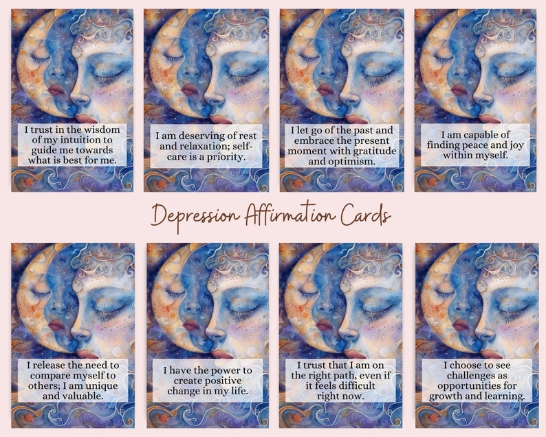 Printable Positive Affirmations for Depression, Digital Affirmation ...