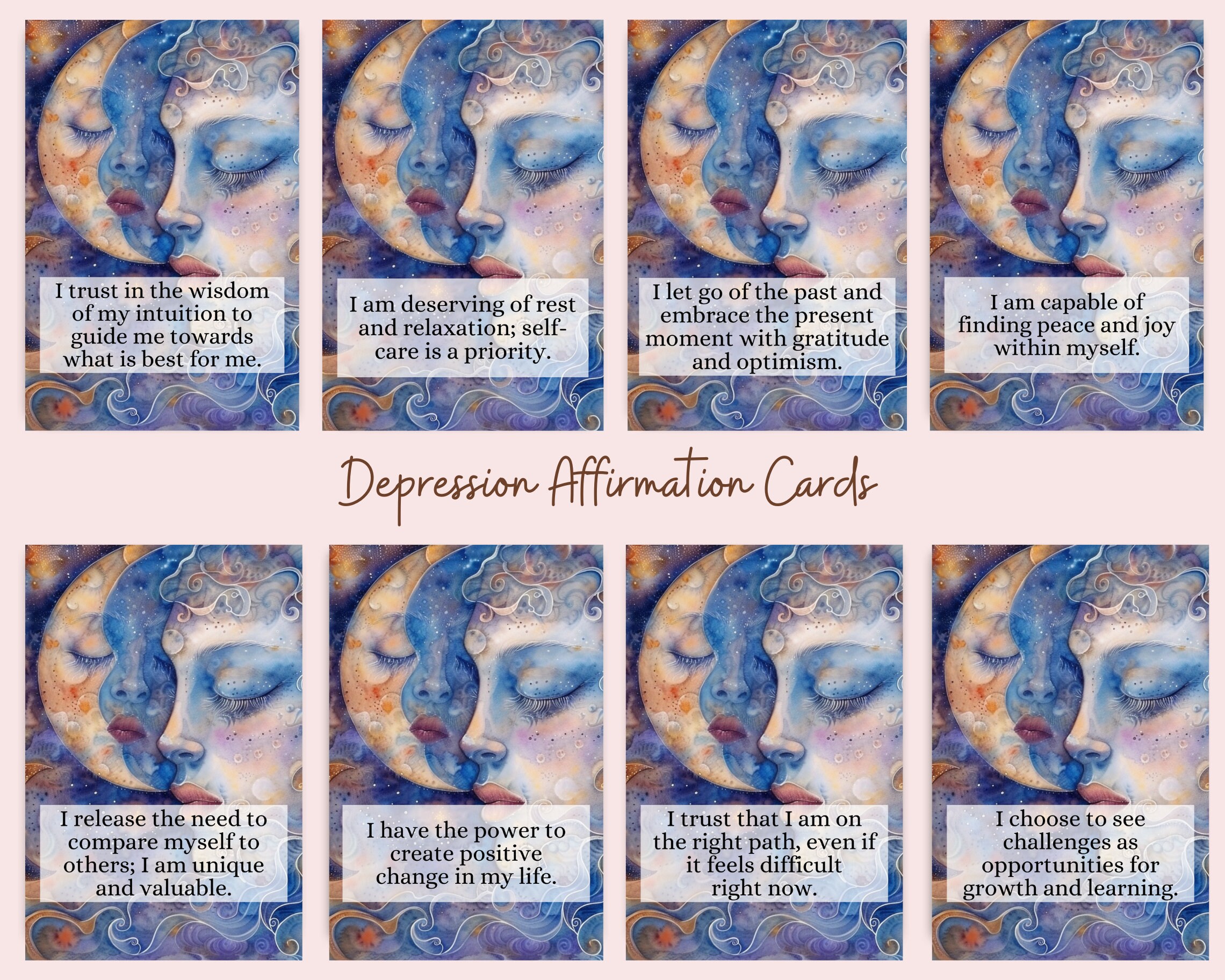 Printable Positive Affirmations for Depression, Digital Affirmation ...
