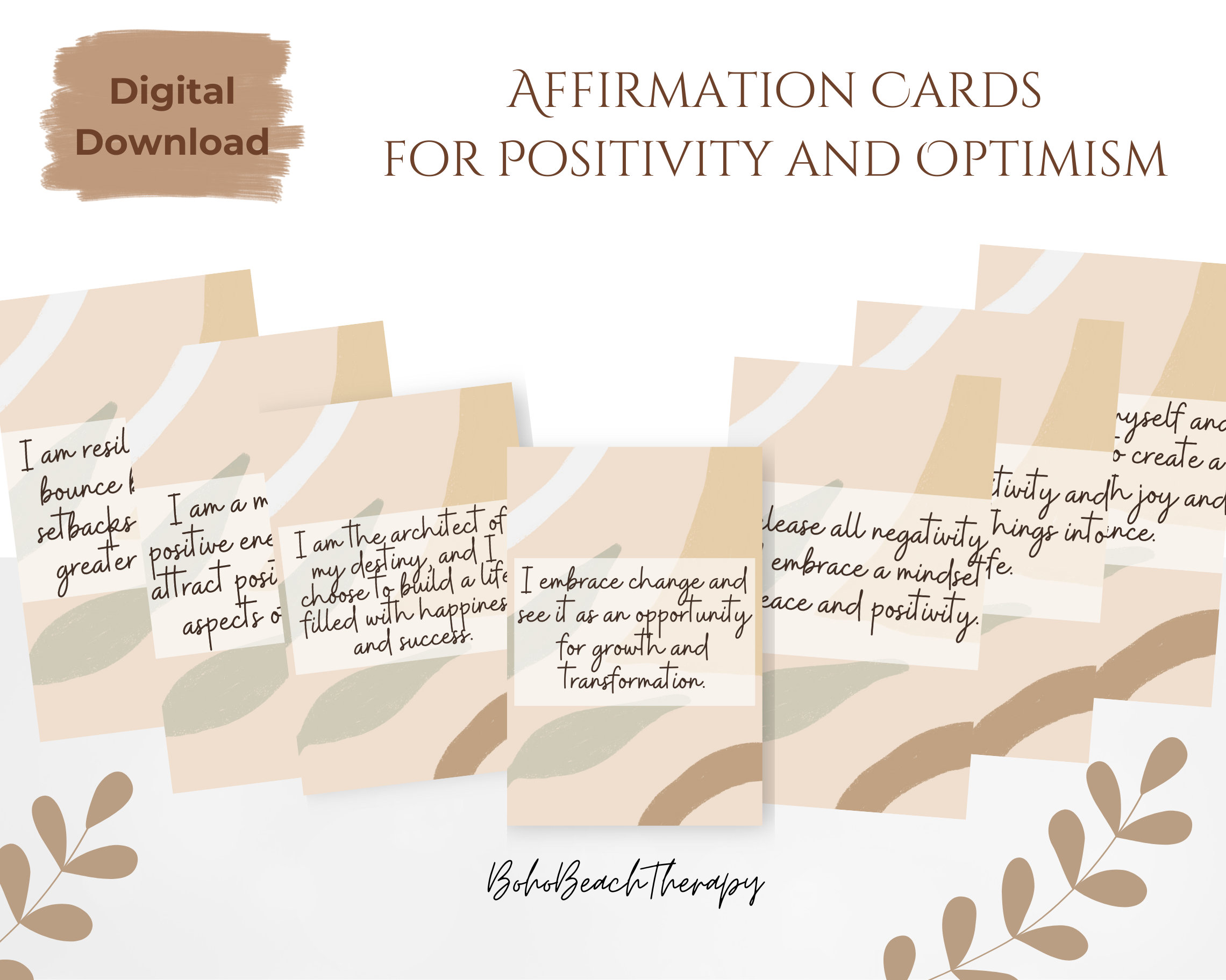 Affirmation Cards for Positive Thinking and Optimism, Self Care Cards ...