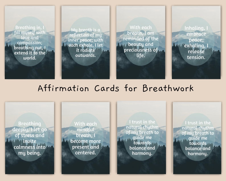 Printable Affirmations for Breathwork, Grounding Affirmations ...
