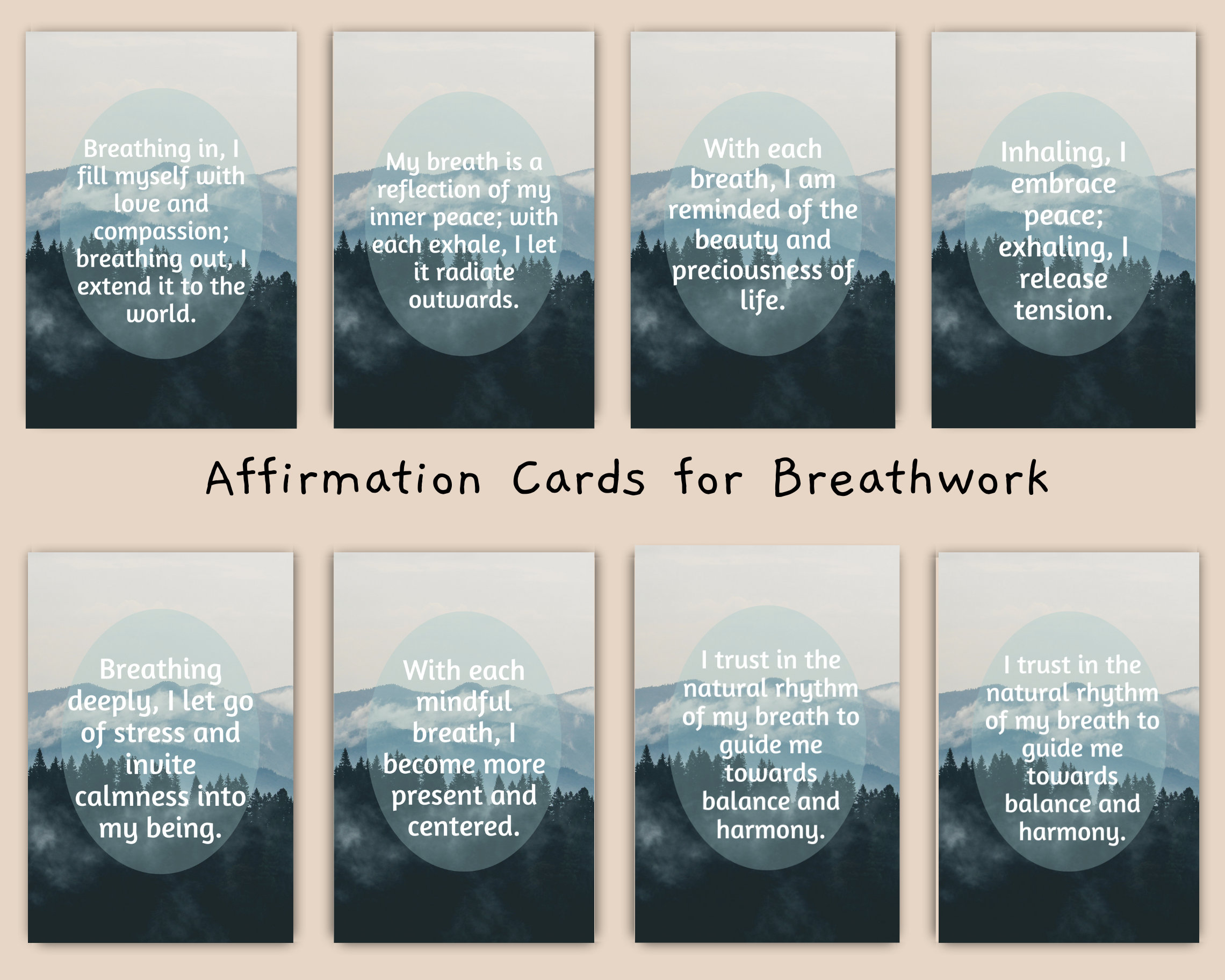 Printable Affirmations for Breathwork, Grounding Affirmations ...