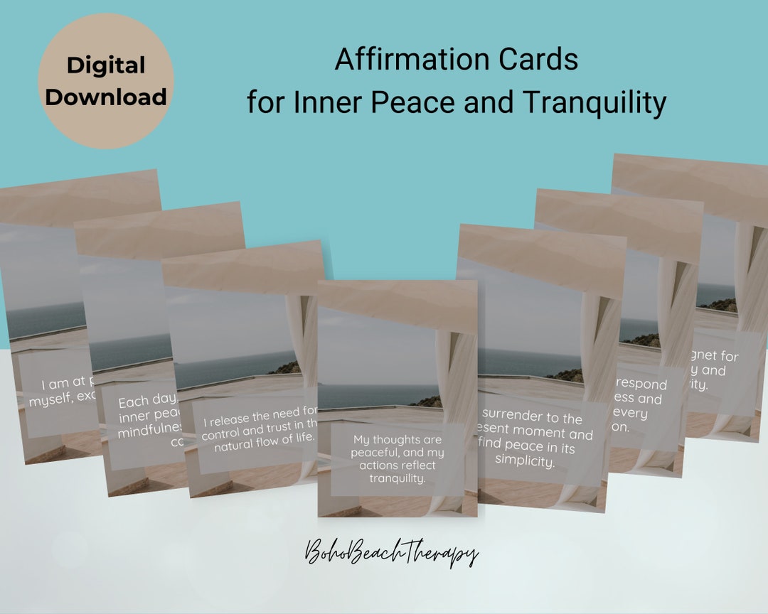Printable Positive Affirmations for Inner Peace, Daily Affirmations ...