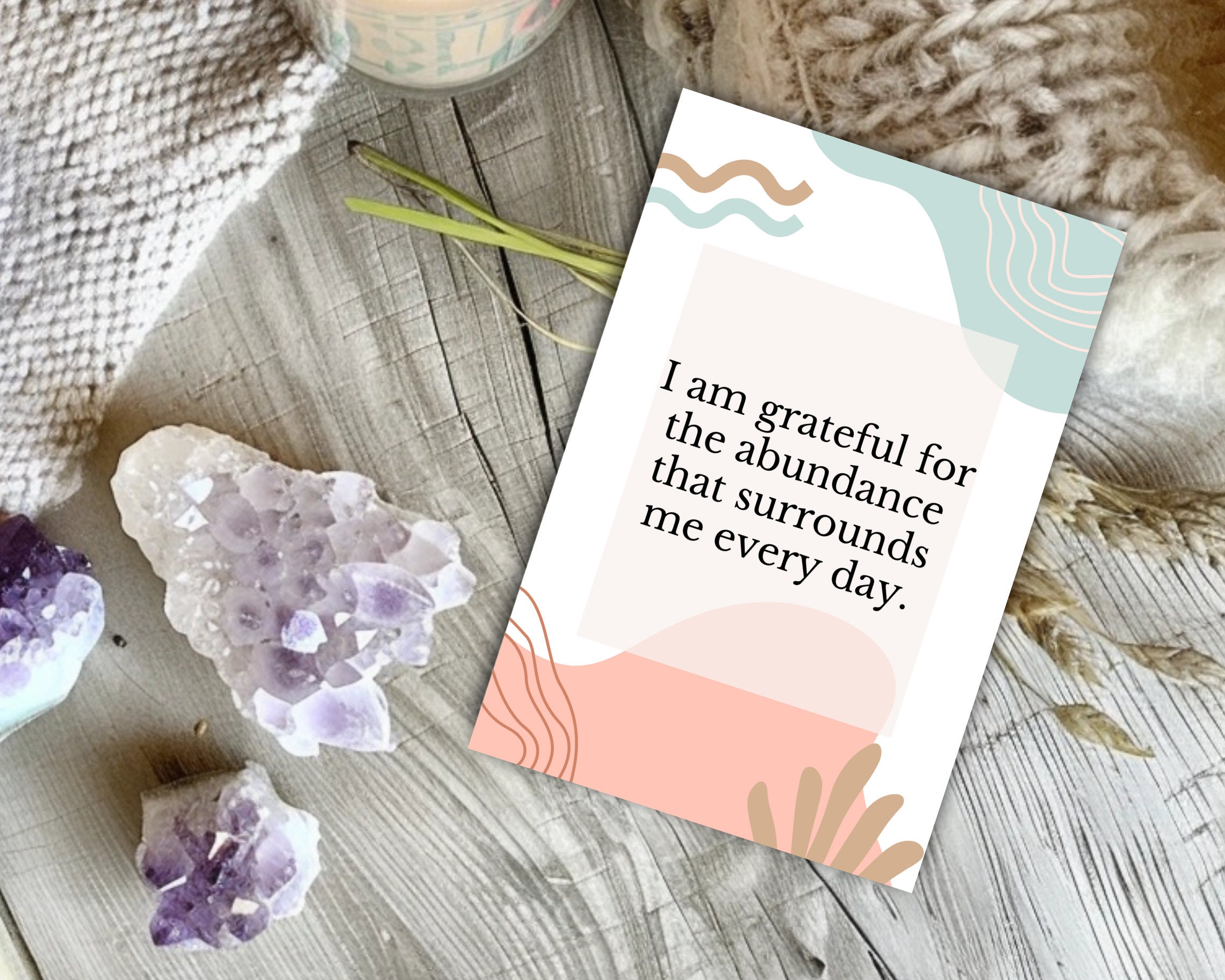 Printable Positive Affirmations for Gratitude, Digital Gratitude Cards ...