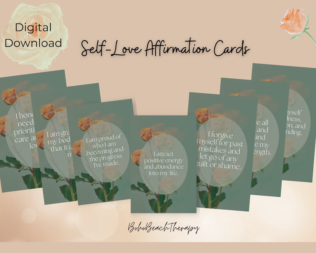 Printable Self-love Affirmation Cards, Positive Affirmations, Digital ...