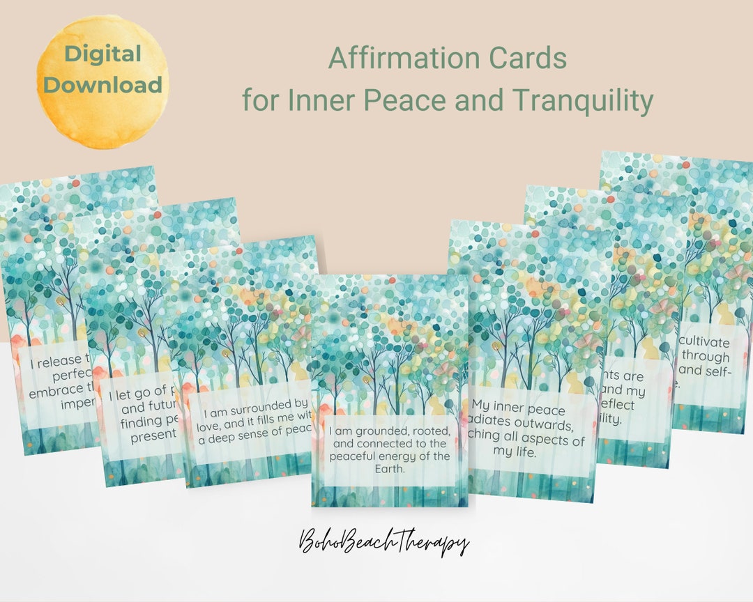 Printable Positive Affirmation Cards for Inner Peace and Tranquility ...