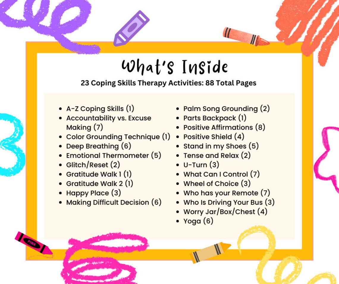Therapist Bundle: Coping Skills, Therapy Activities, Grounding ...