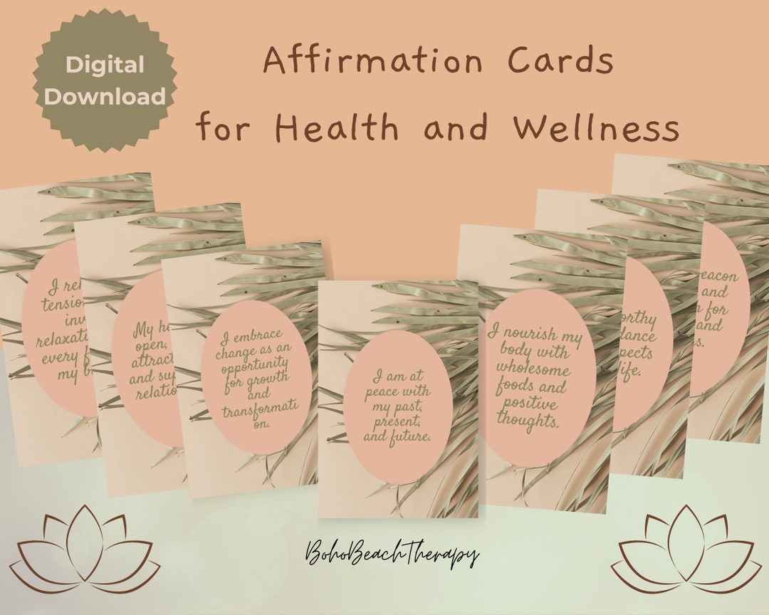 Printable Health and Wellness Affirmations, Daily Positive Affirmations ...