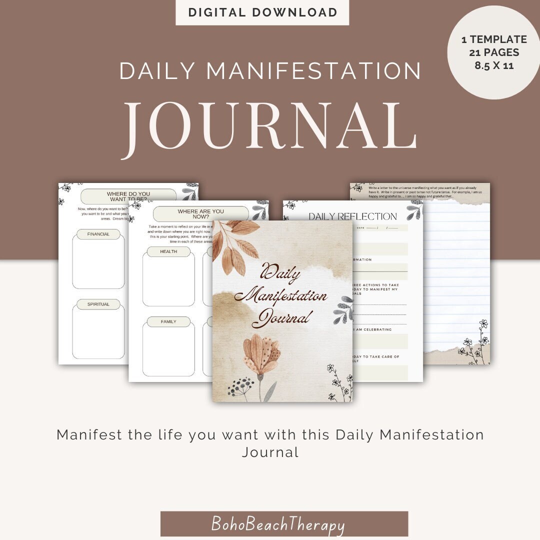 Manifestation Planner: Daily Journal for Dreams & Goals, Gifts for Her ...