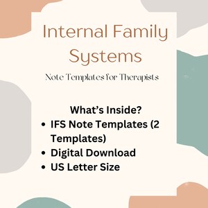 Internal Family Systems (IFS) Note Template for Therapists, Tools for ...