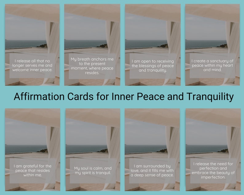 Printable Positive Affirmations for Inner Peace, Daily Affirmations ...