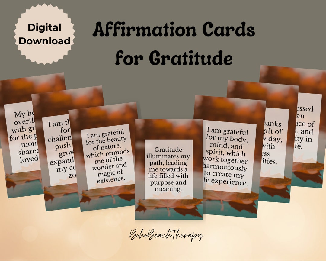 Printable Gratitude Affirmations, Positive Affirmations, Daily Digital ...