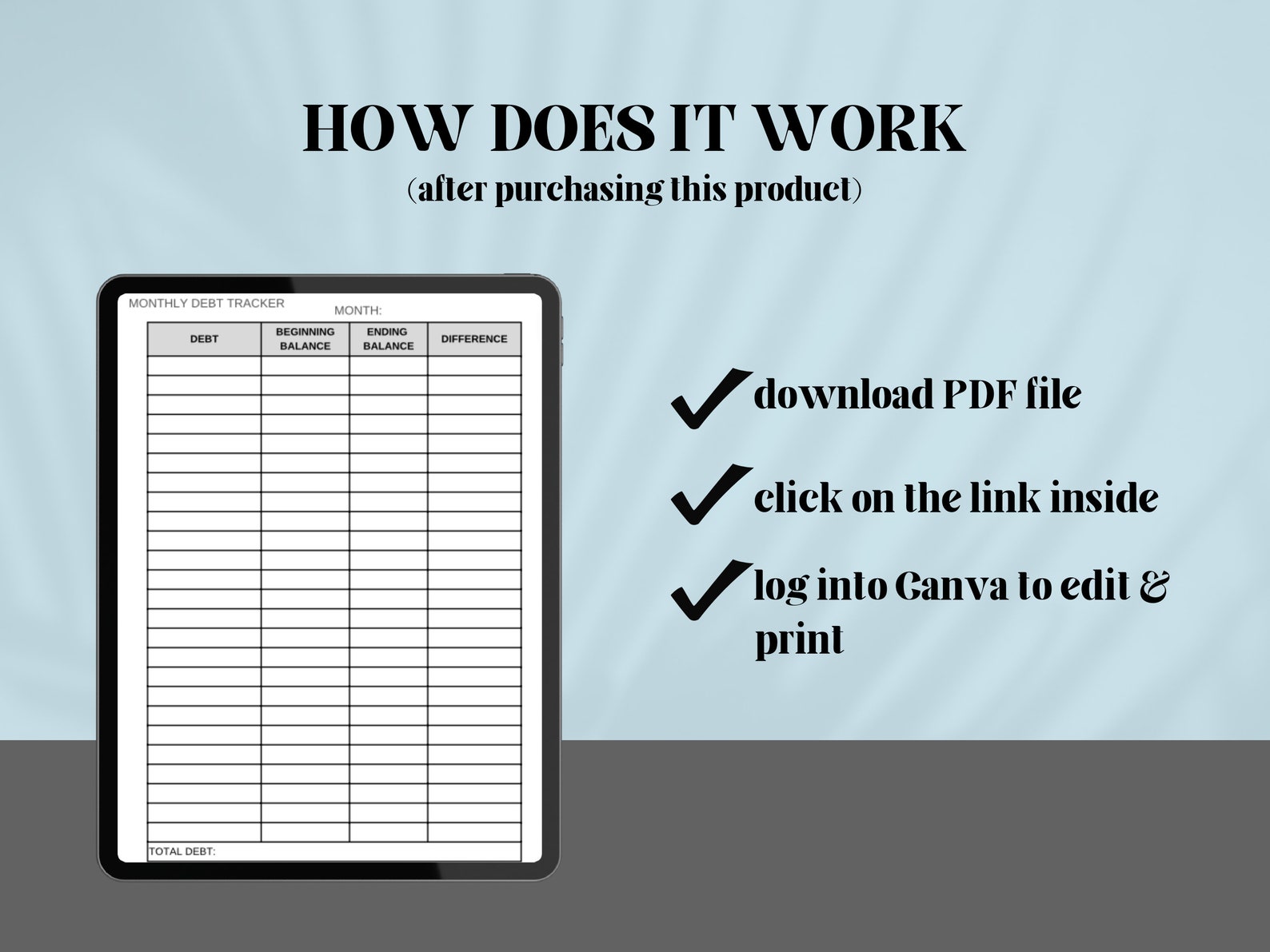 Monthly Debt Tracker (digital Download / Printable) - Etsy